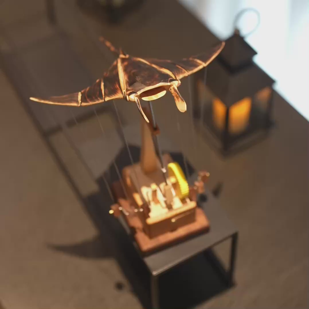Handcrafted Wooden Manta Ray Automaton – eulique shop
