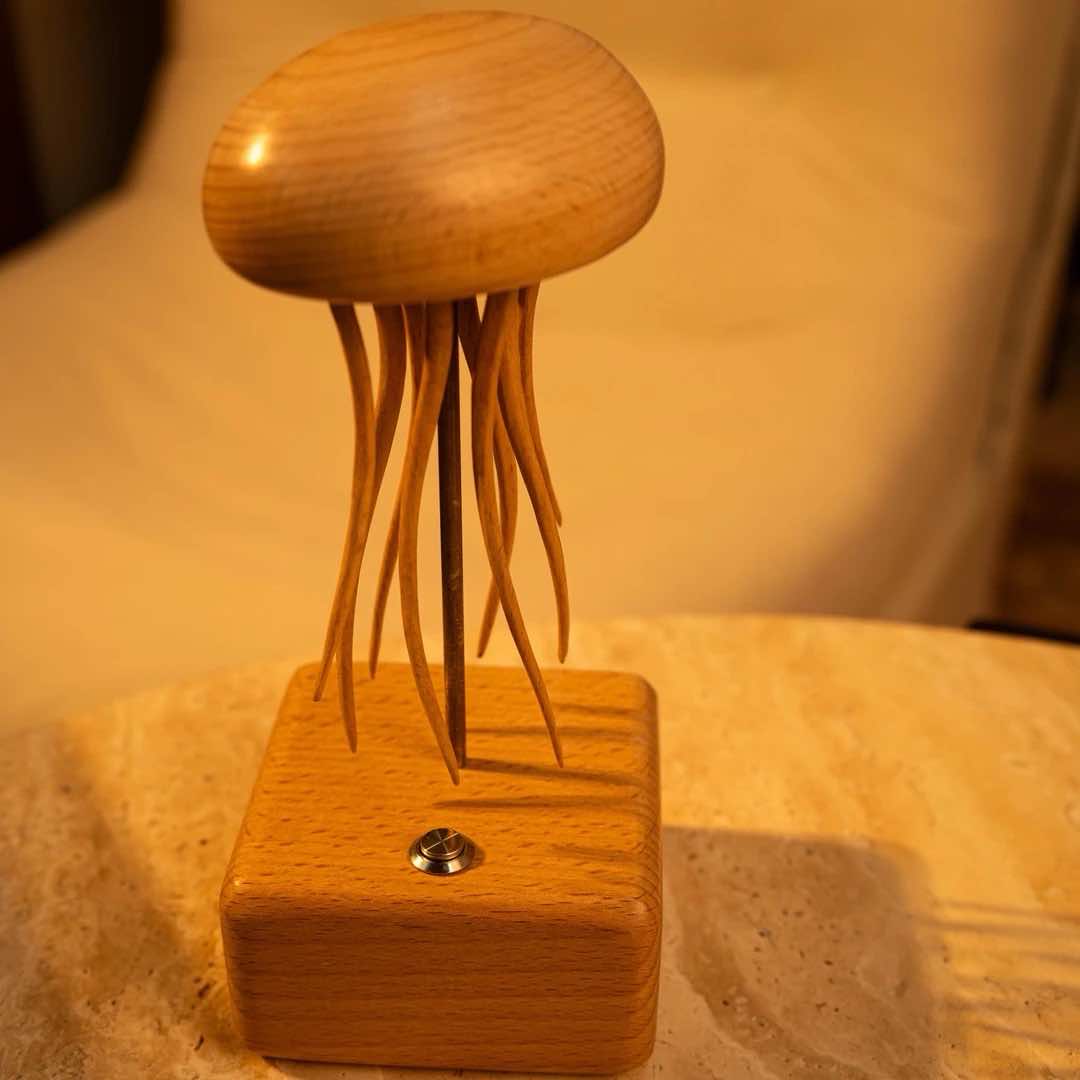 Handcrafted Wooden Jellyfish Automaton – eulique shop
